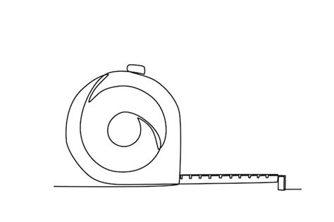 Premium Vector One Continuous Line Drawing Of An Tape Measure One Line Concept Graphic Design