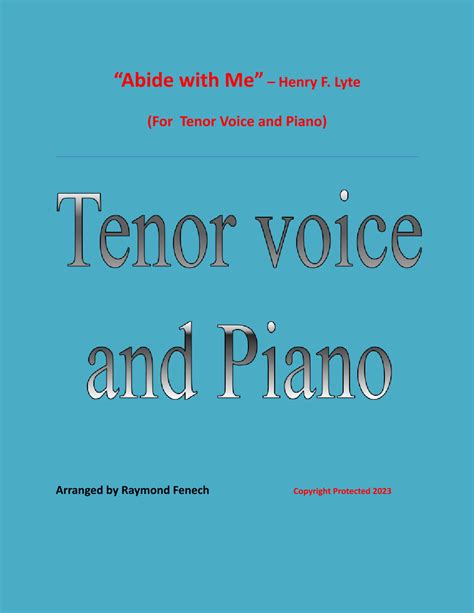 Abide With Me Tenor Voice And Piano Arr Raymond Fenech By Henry F