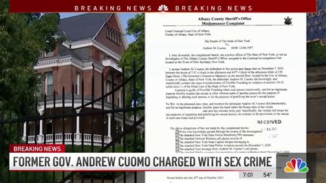 Former Gov Andrew Cuomo Charged With Sex Crime Nbc New York