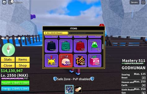 Blox Fruits 2550 Lvl Godhuman 511 Dough Dough Fruit 14m