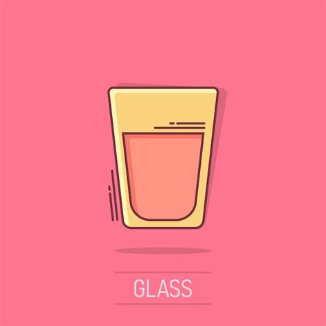 Premium Vector Water Glass Icon In Comic Style Soda Glass Vector