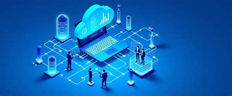 Cloud Computing Data Analytics On Laptop With Business Team And Digital