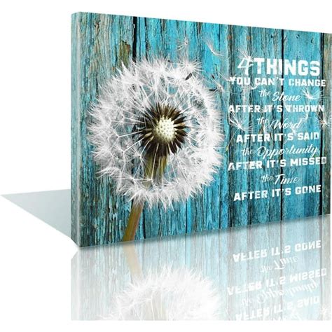 Aefer Inspirational Wall Art Unframed Canvas 16 X 12 In Dandelion