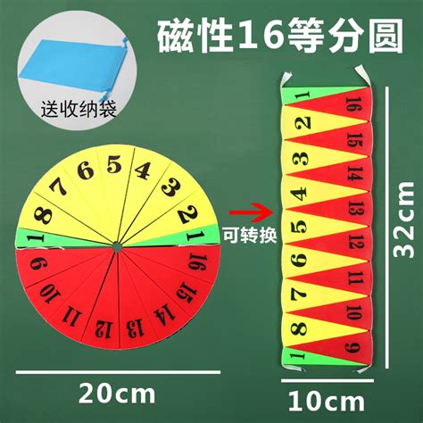 磁性16等分圆面积圆周率计算公式推导演示模型小学数学教学具 虎窝淘