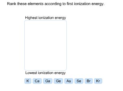 Solved Rank These Elements According To First Ionization Chegg
