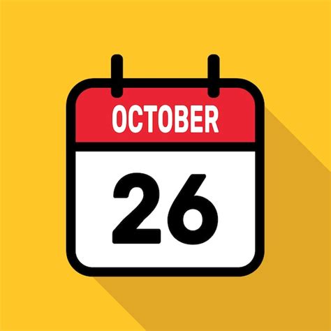 Premium Vector 26 October Calendar Vector Illustration Background Design