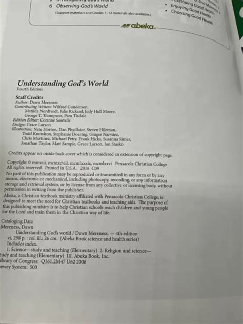 Abeka Understanding Gods World Complete Set Student And Teacher 4th