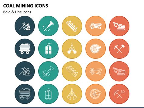 Coal Mining Icons Ppt Template