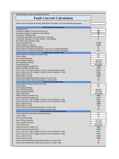 Short Circuit Calculation Pdf Transformer Building Engineering