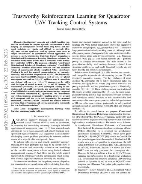 Trustworthy Reinforcement Learning For Quadrotor Uav Tracking Control Systems Deepai