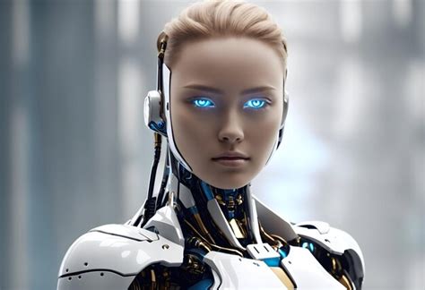 Premium AI Image Portrait If Humanoid Robot Android Background Banner
