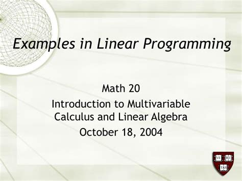 PPT Examples In Linear Programming PowerPoint Presentation Free Download ID