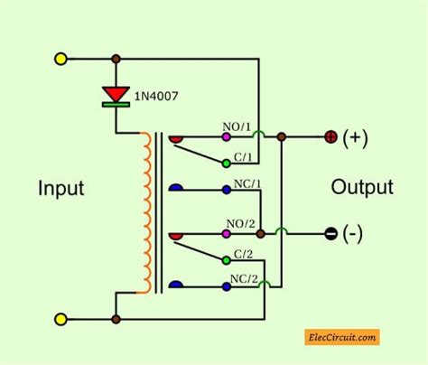 Automatic Reverse Polarity Switch By Relay Electronic Projects Circuits