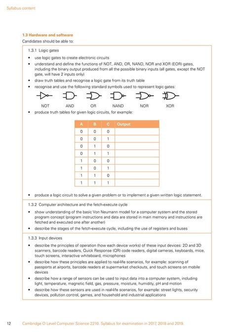 Cambridge O Level Computer Science 2210 Pdf Computing Technology