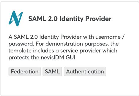 Saml Identity Provider Nevis Documentation