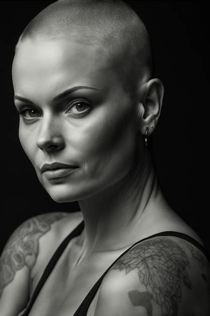 Premium Ai Image Generative Ai Black And White Portrait Tattooed