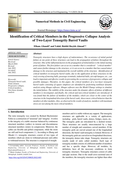 Pdf Identification Of Critical Members In The Progressive Collapse