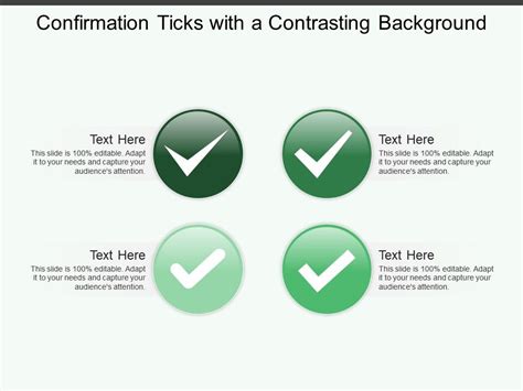 Confirmation Ticks With A Contrasting Background Powerpoint