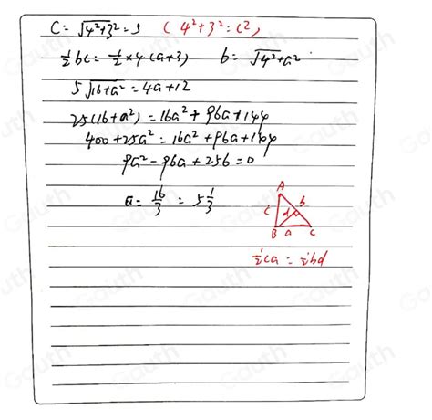 Solved What Is The Value Of A 5 Units 5 1 3 Units 6 2 3 Units 7 Units [coordinate Geometry]