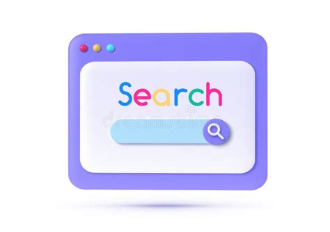 icon with search 3d for web site design search bar design element web