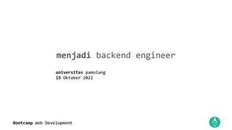 Menjadi Backend Engineer Speaker Deck