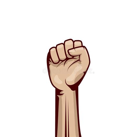 Clenched Fist Hand Vector Silhouette Revolution Illustration For