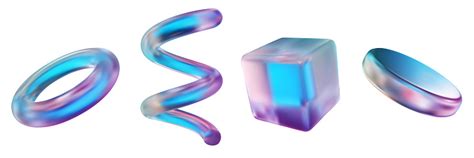 다채로운 유리 또는 무지개 빛깔의 색채 금속으로 추상적인 3d 원 입방체 나선 및 고리 모양 사실적인 벡터 개체 집합입니다 컬렉션 현대 미래 지향적 인 디자인 요소 0명에
