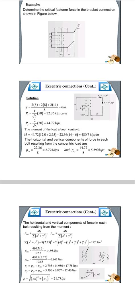 Solved Eccentric Connections Cont Example Determine The Chegg