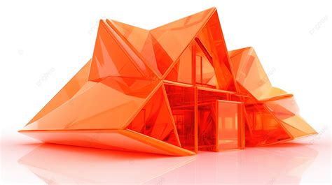 삼각형으로 만든 주황색 플라스틱 건물 흰색 배경에 3d 오렌지 추상 집 고화질 사진 사진 배경 일러스트 및 사진 무료 다운로드 Pngtree
