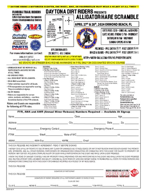 Fillable Online Schedule Change DDR Ormond Beach Hare Scramble Is Fax Email Print PdfFiller