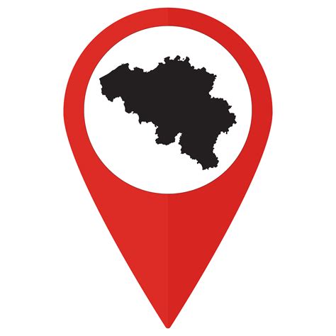 Red Pointer Or Pin Location With Belgium Map Inside Map Of Belgium