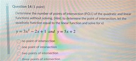 Solved Determine The Number Of Points Of Intersection