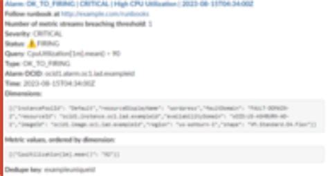 Example Alarm Messages