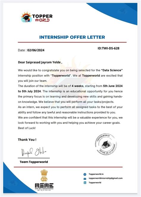 Saiprasad Yelde On Linkedin Datascience Internship Intern2024