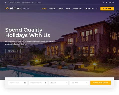 Top Hotel Website Templates To Build The Best Booking Website 2018