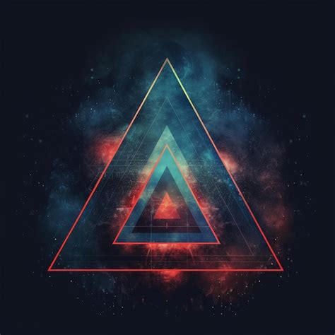 Premium Photo Triangle Fractal Poster Design