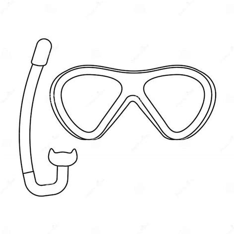 Gafas De Buceo Vectorial Iconesquema Icono Vector Aislado En Gafas De