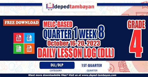 Grade 4 Dll Quarter 1 Week 8 October 16 20 2023 Free Download Deped Tambayan