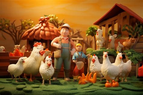 El Viejo Macdonald En Una Escena De Canciones Infantiles De Granja