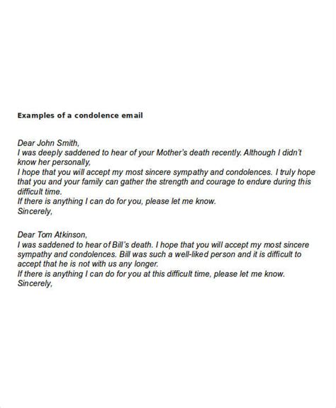 6 Condolence Email Examples To Download