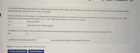 Solved In July 2005 The Internet Was Linked By A Global
