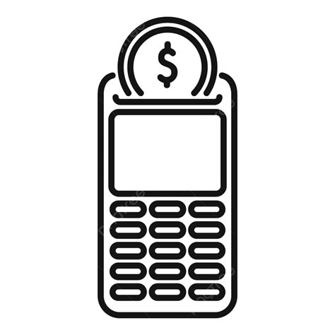 Pos Terminal Clipart Vector Pos Terminal Icon Outline Vector Application Virtual Isolated