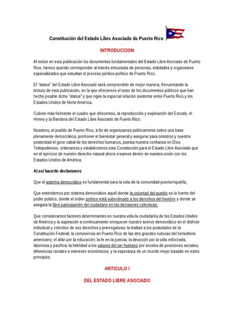 Constitucion De Puerto Rico Pdf Puerto Rico Parlamento