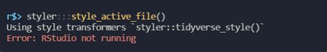 the code is invalid and report an error · issue 877 · r lib styler