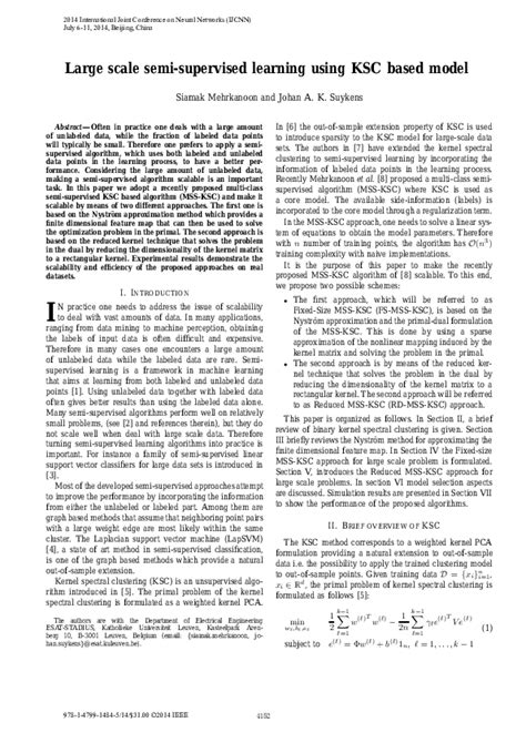 Pdf Large Scale Semi Supervised Learning Using Ksc Based Model