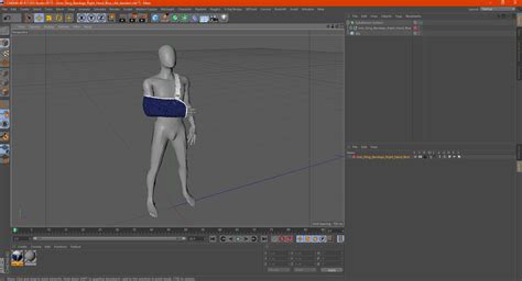 Arm Sling Bandage Right Hand Blue 3d Model 89 3ds Blend C4d Fbx