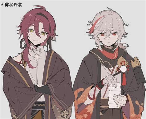 Heizou And Kazuha Милые рисунки Иллюстрации лисы Мальчики иллюстрации