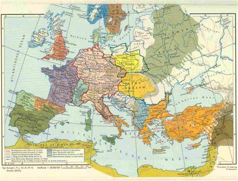 Historische Karten Karte Von Europa Im Jahre 1000