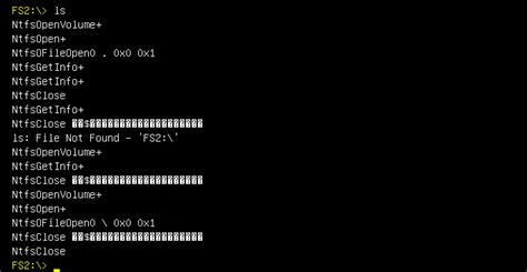 In UEFI Shellcan Not Run Ls Cmd Under NTFS Partition Issue