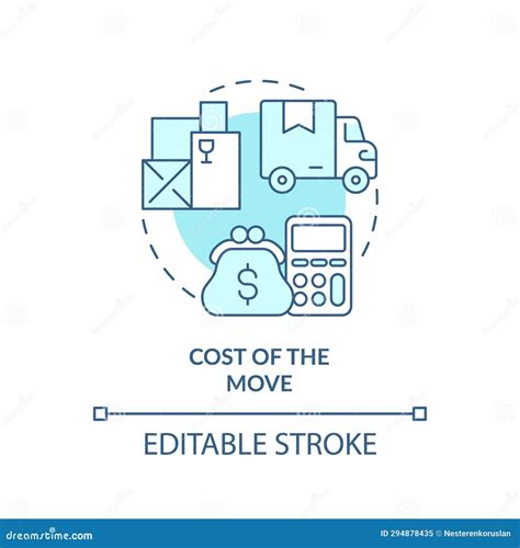 2d Simple Thin Linear Blue Cost Of The Move Icon Stock Illustration Illustration Of Logistic